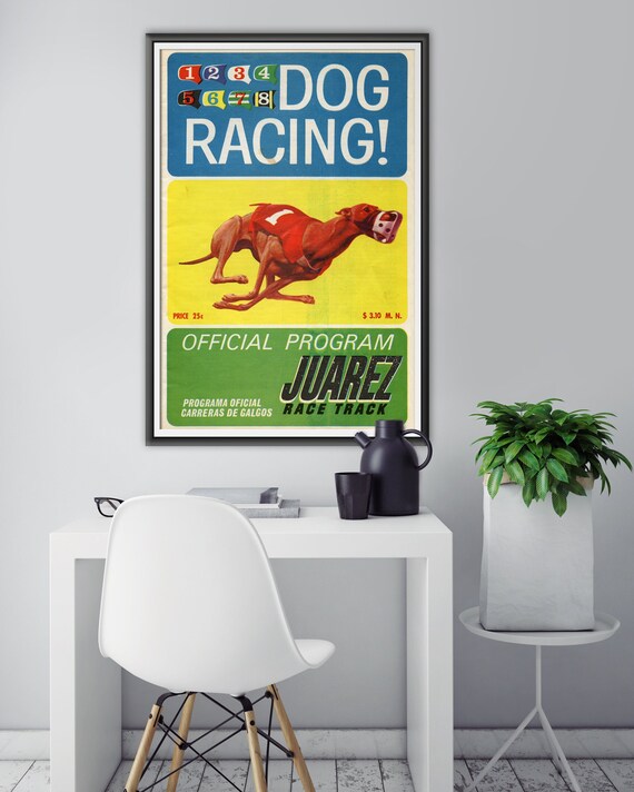 1964 GREYHOUND Racing Program Cover POSTER 24 X - Etsy