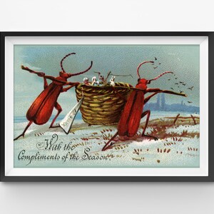 Victorian Christmas Card POSTER! - up to 24" X 36" - Season - Beetle ...
