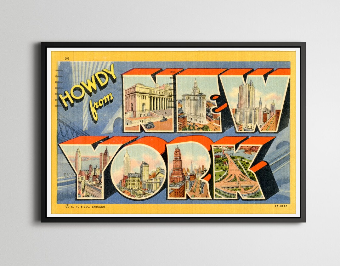 Howdy From New York Large Letter Postcard POSTER! (up to 24" X 36 ...