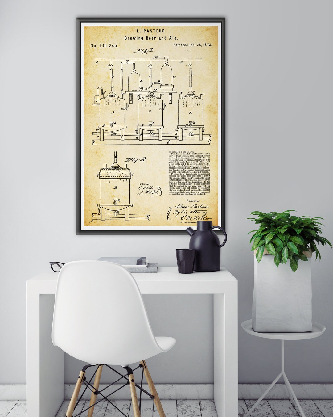 Louis Pasteur Beer Brewing Patent Poster: Vintage Brewery Art - Etsy
