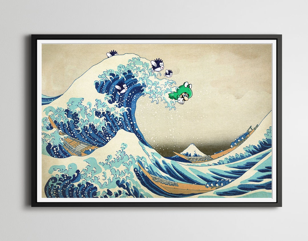 Frog Mario Vs. the Great Wave! - Original POSTER! (24 X 36 or Smaller ...