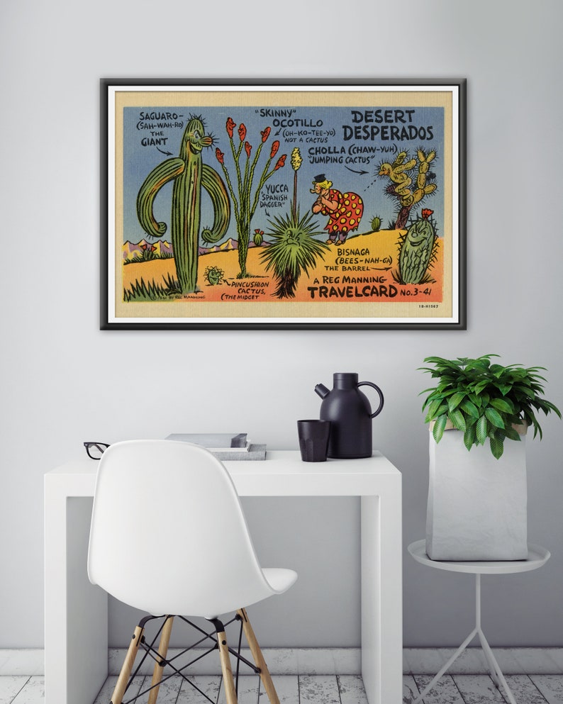 Desert Desperados Poster: Vintage Southwest Cactus Art Print - Etsy