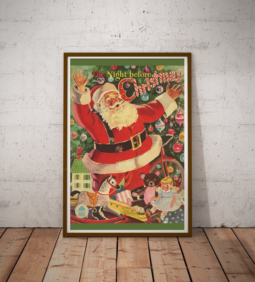 1949 Night Before Christmas Book Poster: Vintage Santa Claus Art, Toys ...