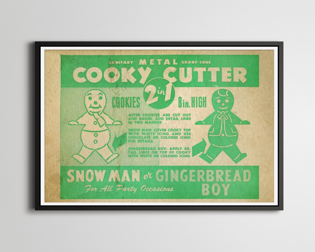 Vintage Cookie Cutter Box POSTER! (up to 24 X 36) - Gingerbread Man ...