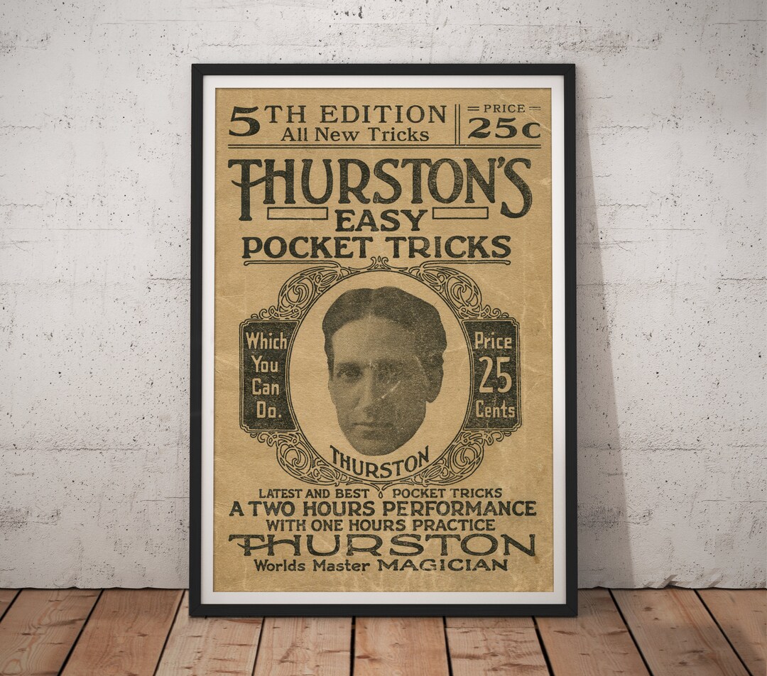1917 Thurston's Easy Pocket Tricks POSTER! (up to 24" X 36") - Magician ...