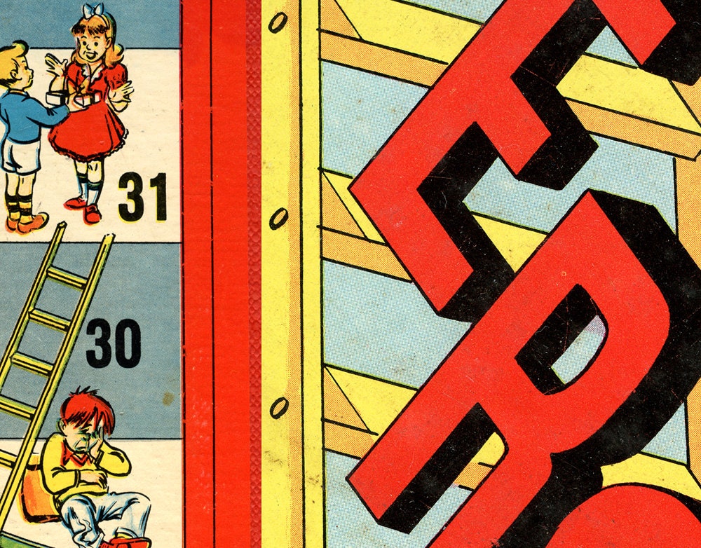1943 Chutes & Ladders Game Board Poster: Vintage Kids Decor - Etsy