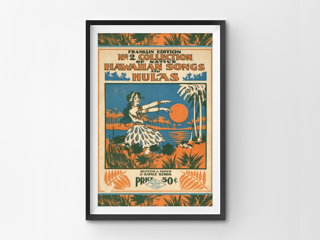 Vintage Hawaiian Hula Music POSTER! (up to 24" X 36") - Hawaii - Girl ...