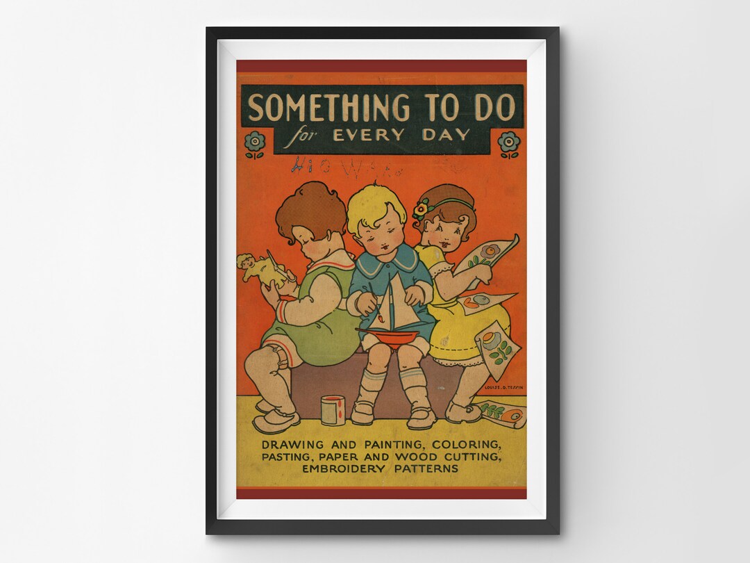 1928 Children's Activity Poster: Vintage Book Cover Art Print - Etsy