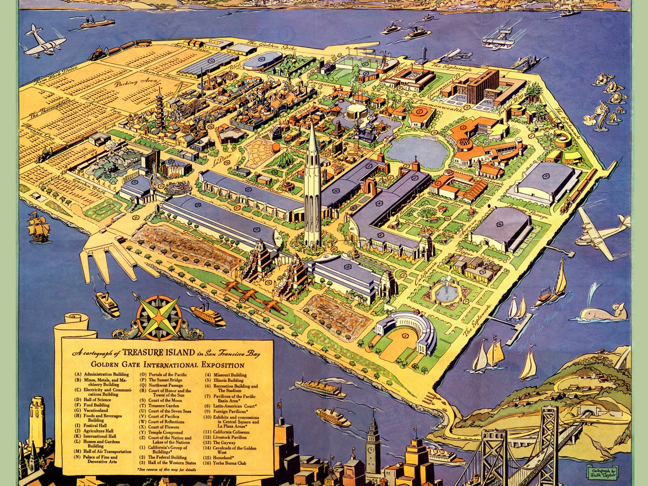 San Francisco World's Fair Map POSTER 1939 up to - Etsy