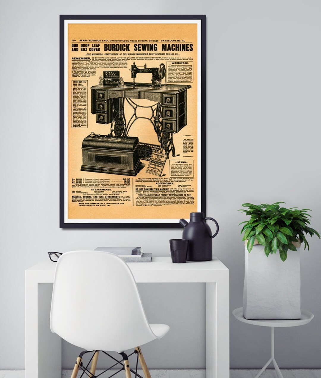 Vintage Sewing Machine POSTER! (up to 24" X 36") - Sears, Roebuck, & Co ...