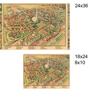 1939 NY World's Fair Map Poster: Vintage Queens Museum Art - Etsy