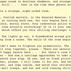 Haunted Mansion FULL Script POSTER! (up to 24" X 36") - Disney World ...