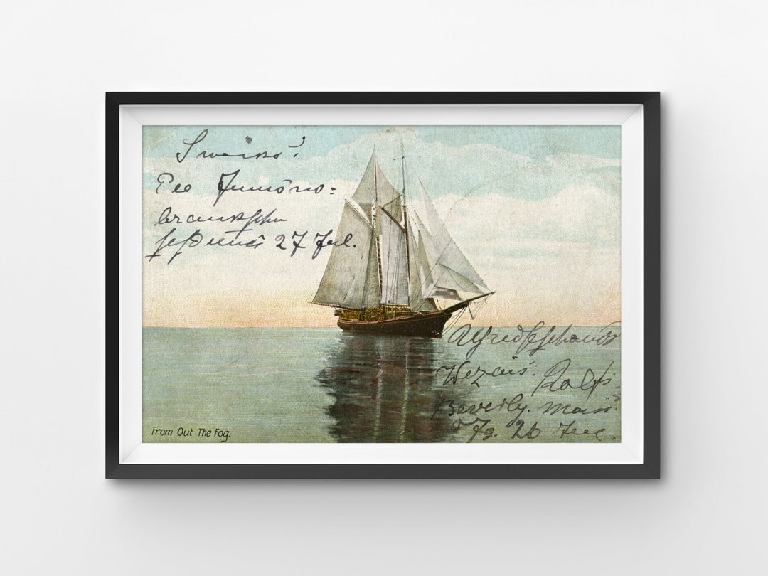 1907 Sailing Ship Postcard POSTER! (up to 24 X 36) - Antique - Vintage ...
