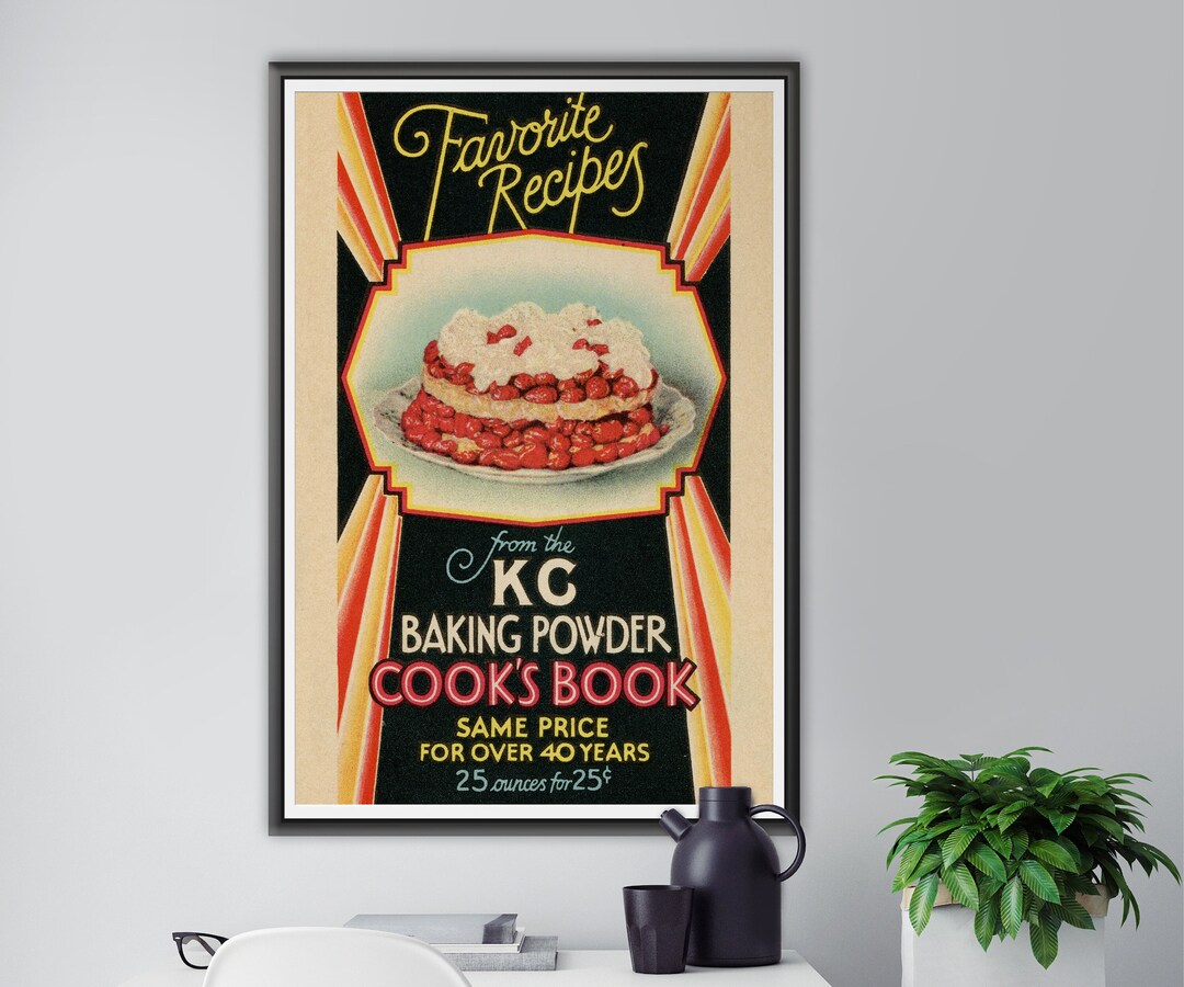 Vintage KC Baking Powder Poster: 1930s Kitchen Art Print - Etsy