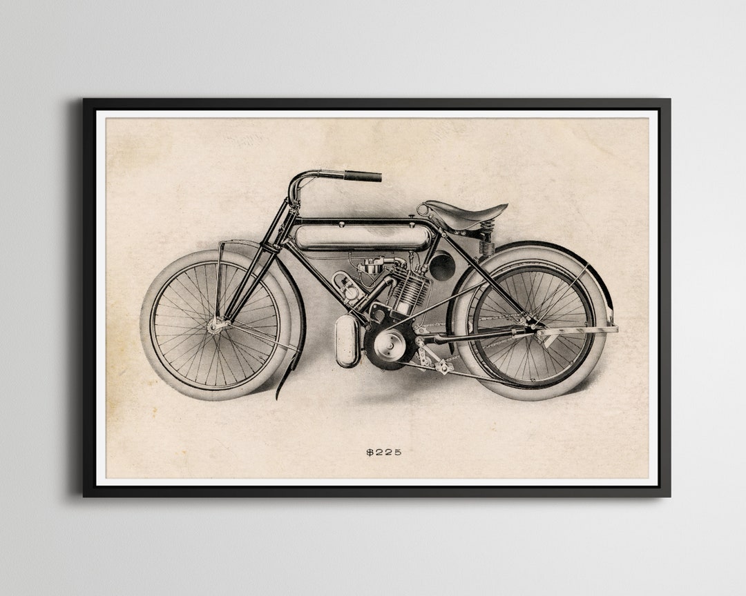 1908 M.M. Magneto Motorcycle Poster: Vintage Racing Motorbike Art - Etsy