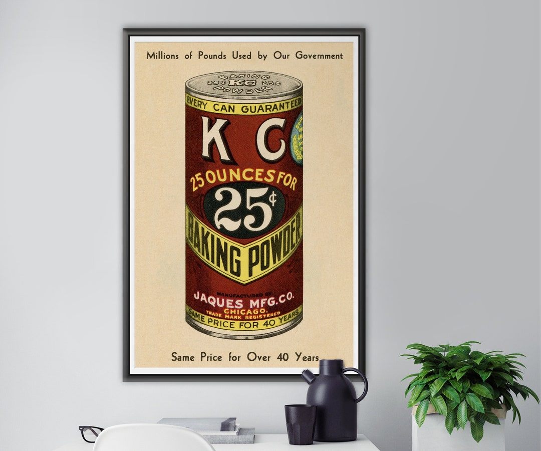 Vintage KC Baking Powder Poster: 1930s Kitchen Decor - Etsy