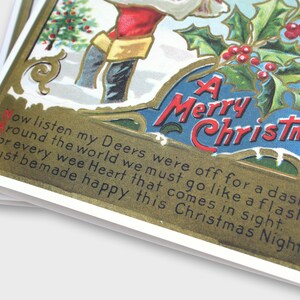 1908 Santa and Reindeer Christmas Cards Set of 10 Holiday Stationary ...