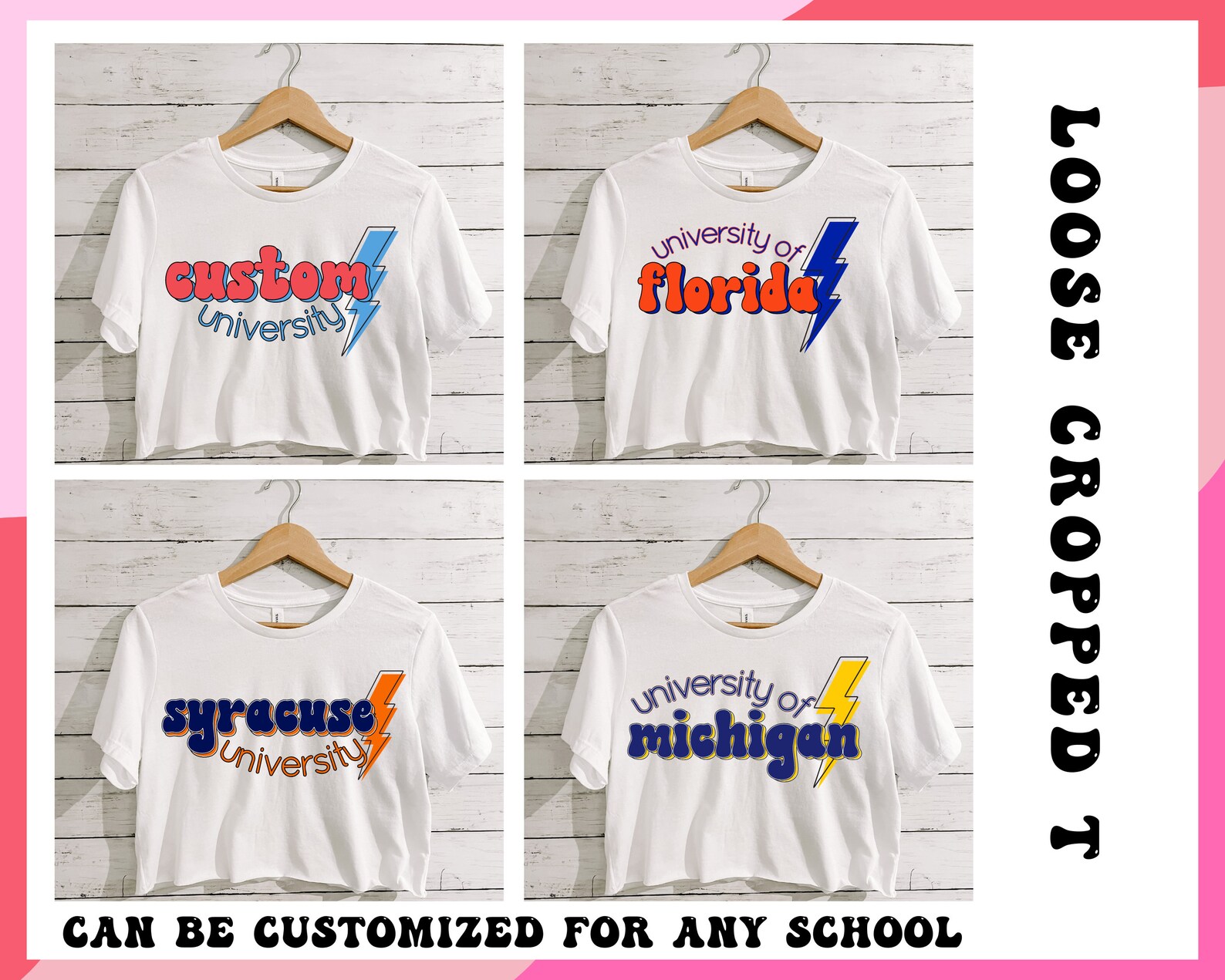 CUSTOM College Sweatshirt Crop Top Hoodie Crewneck Game Day Apparel ...