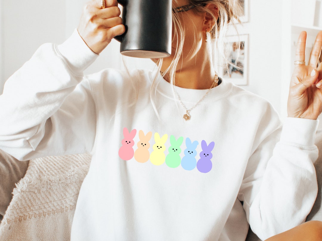 Easter Peep Sweatshirt, Cute Easter Bunny Peeps Baby Tee, Pastel Bunny ...