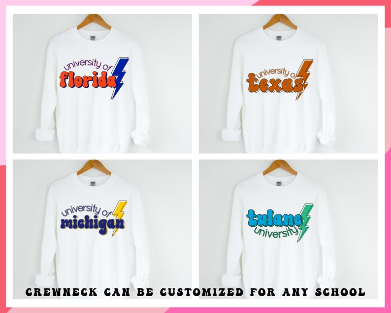 CUSTOM College Sweatshirt Crop Top Hoodie Crewneck Game Day Apparel ...