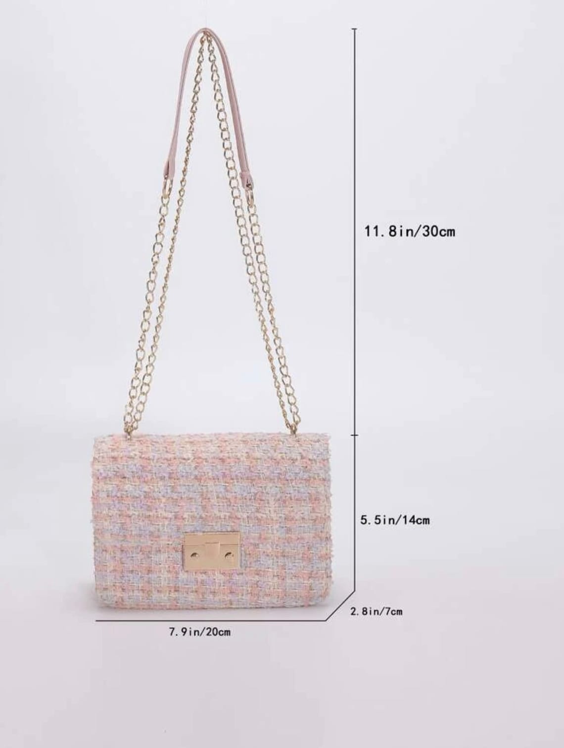 Mini Plaid Pattern Tweed Square Purse, Women Purse, Crossbody Bag, Mini ...