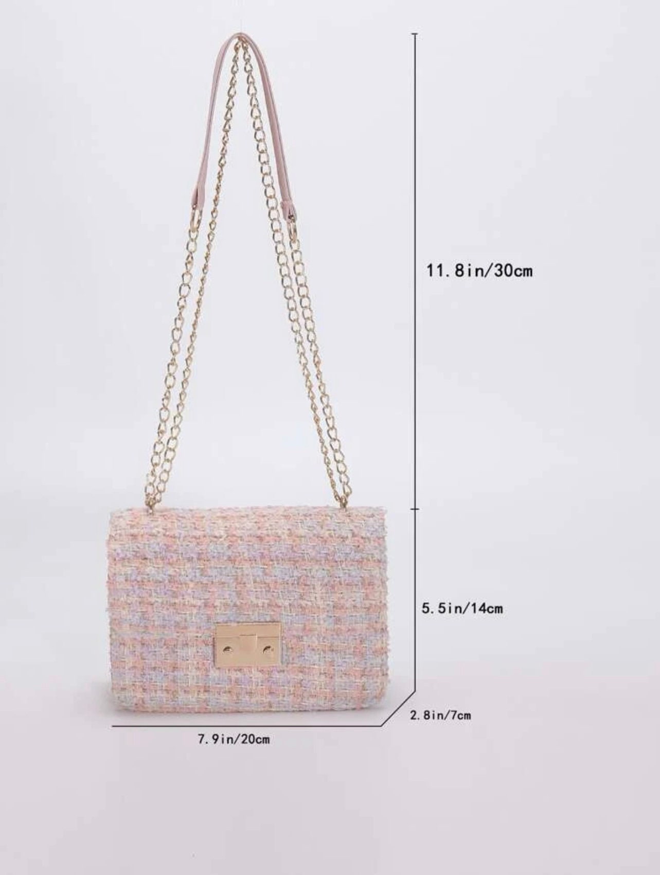 Mini Plaid Pattern Tweed Square Purse, Women Purse, Crossbody Bag, Mini ...