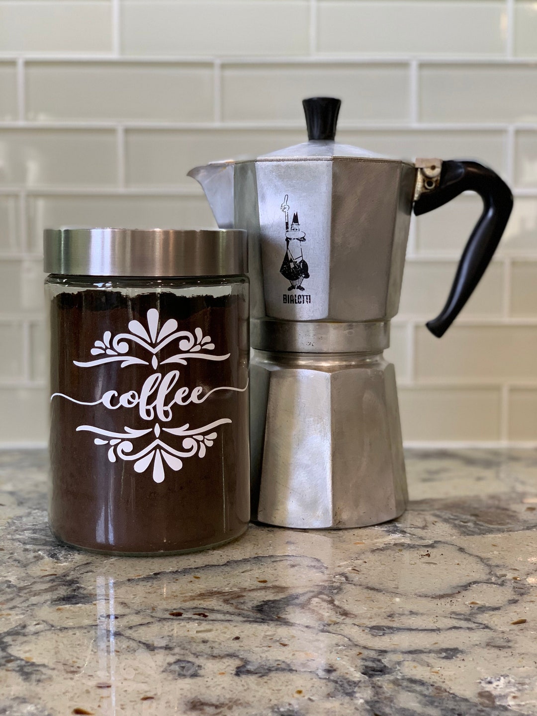 Custom Glass Canister Personalized Kitchen Decor Organizers Glass ...