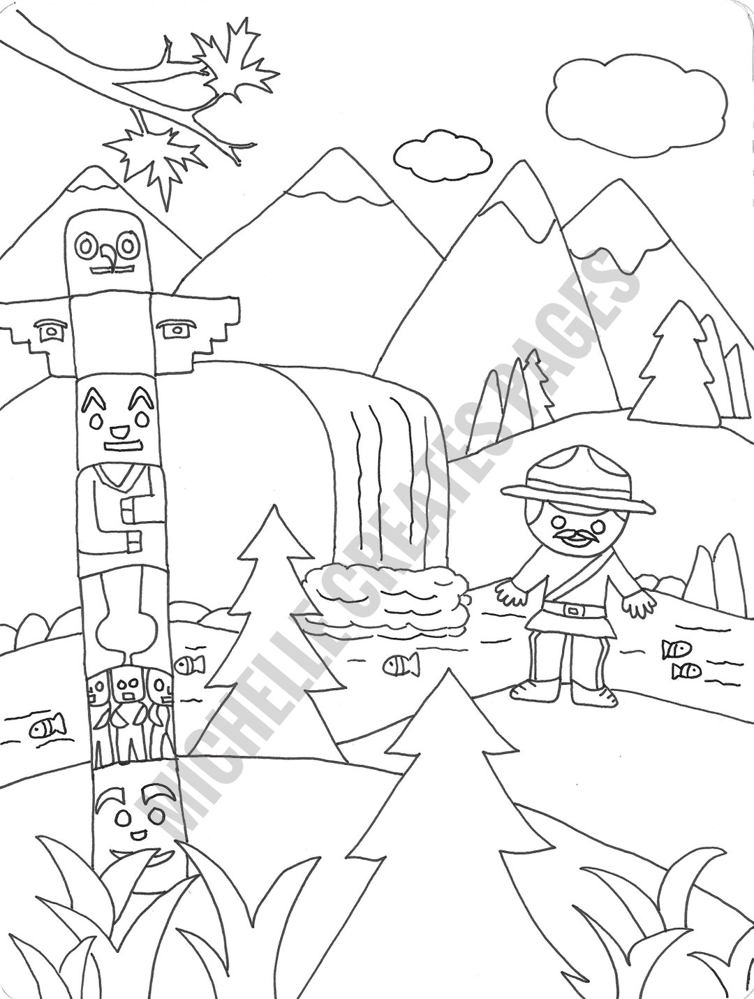 Around the World: Canada Coloring Page (single Page) - Etsy