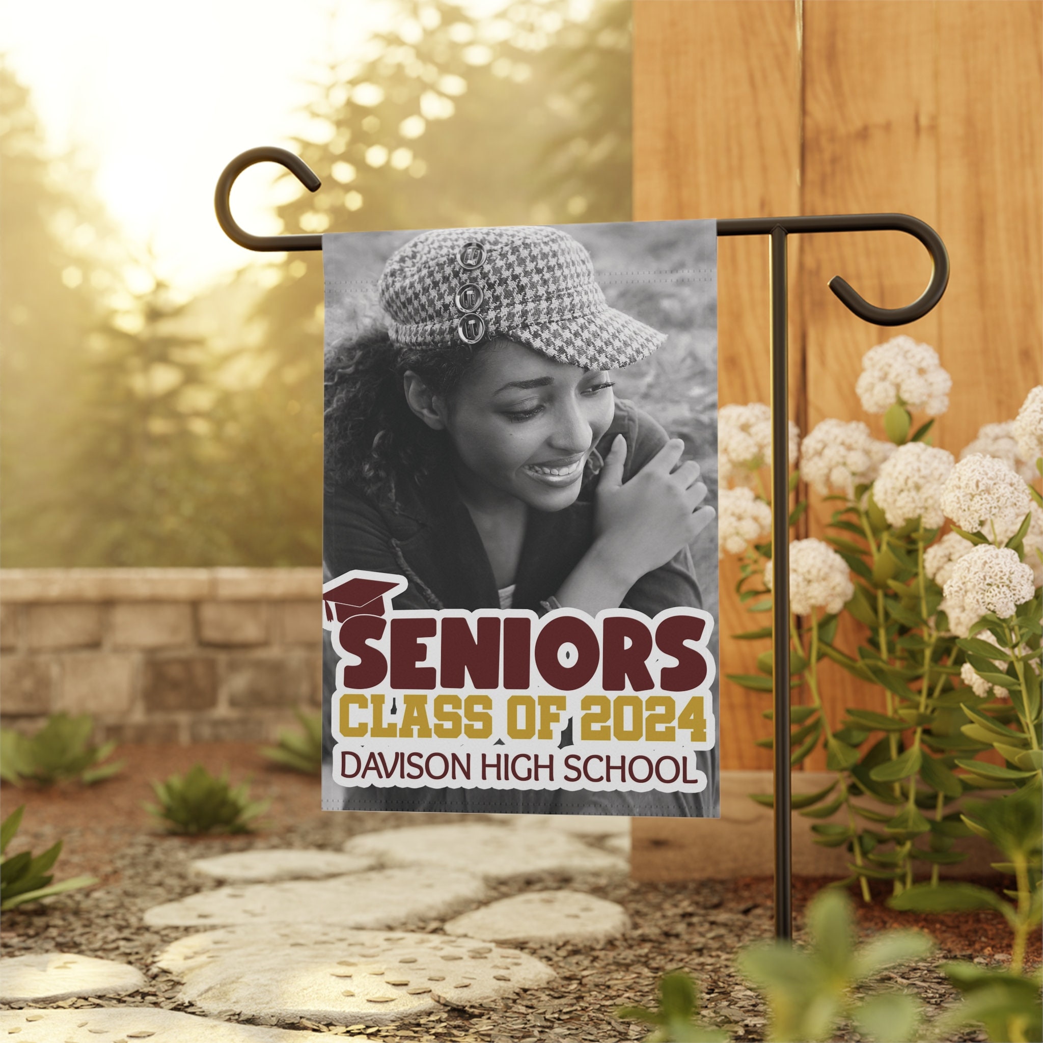 Custom Graduation Senior Flag, Graduate Photo Yard Sign, College Grad ...