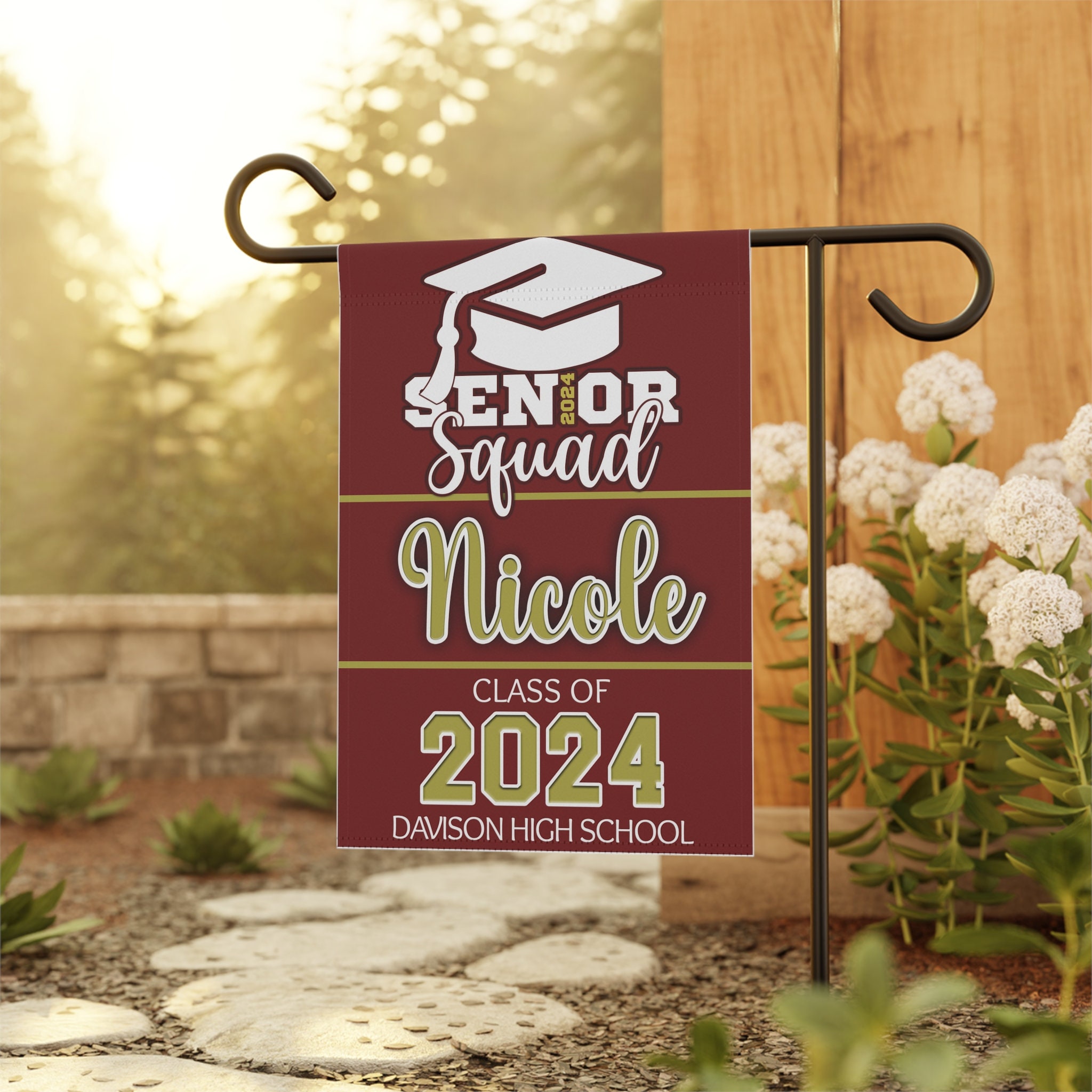 Custom Graduation Senior Flag, Graduate Photo Yard Sign, College Grad ...