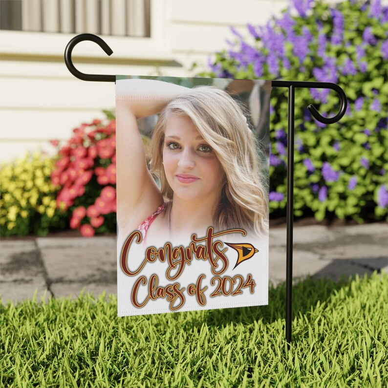 Custom Graduation Senior Flag, Graduate Photo Yard Sign, College Grad ...