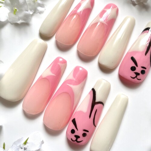 BTS Nails My Universe Press on Nails Handpainted False - Etsy
