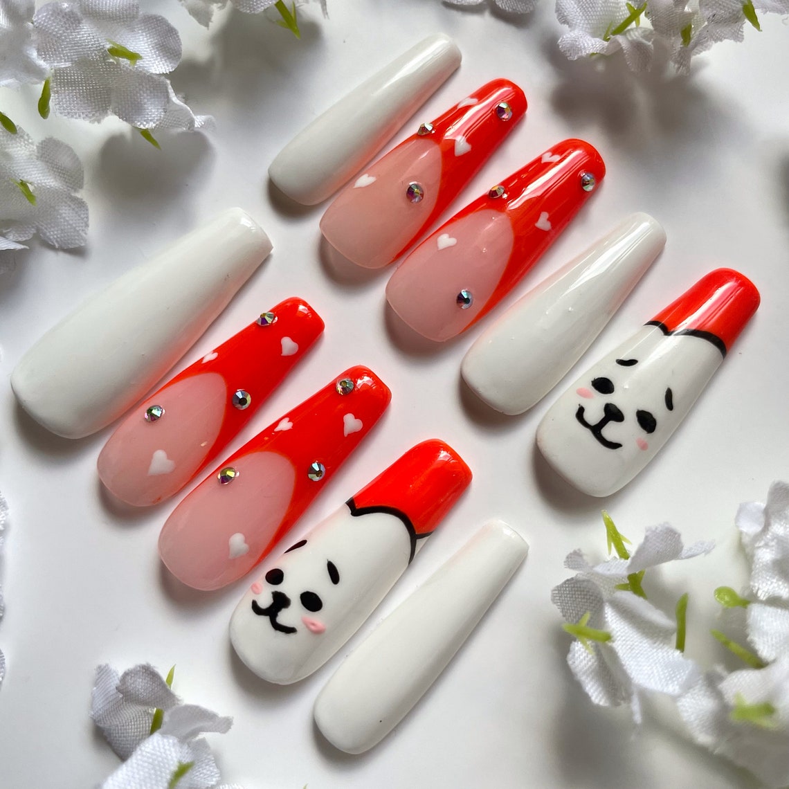 BT21 RJ Press on Nails BTS Kpop False Nails - Etsy