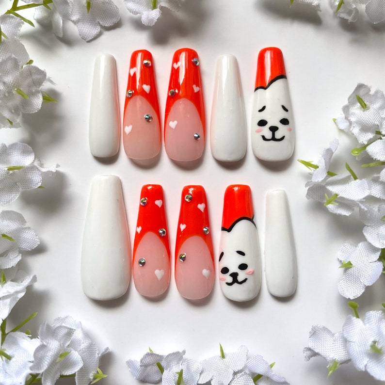 BT21 RJ Press on Nails BTS Kpop False Nails - Etsy