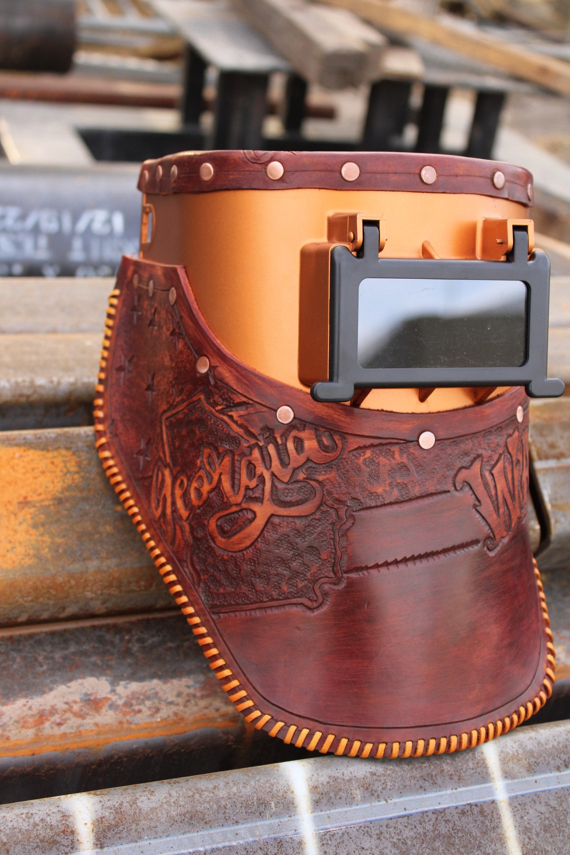 Fibermetal Welding Hood Sugarscoop , Leather Welding Hood , Welding ...