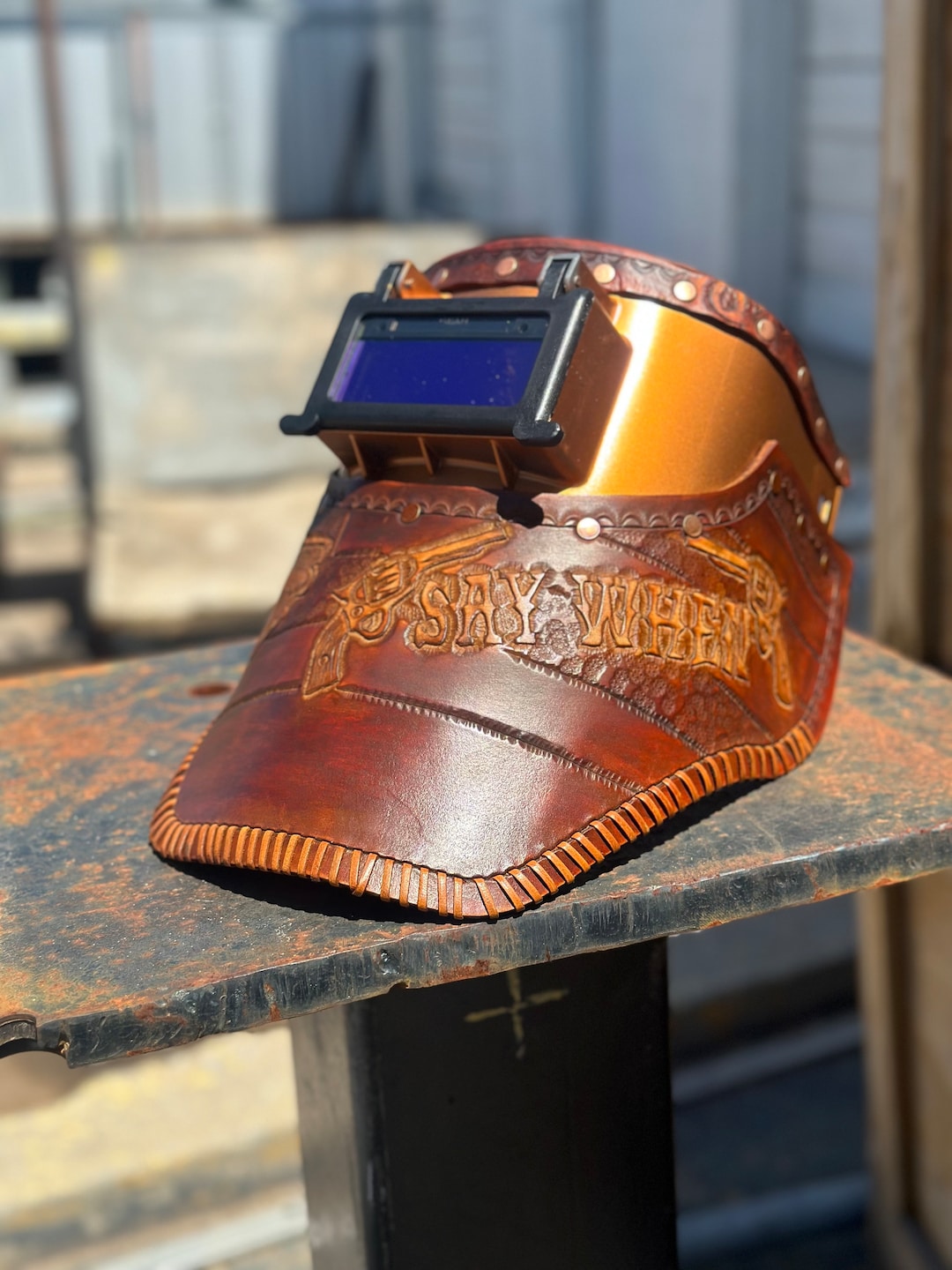 Fibermetal Welding Hood Sugarscoop , Leather Welding Hood , Welding ...