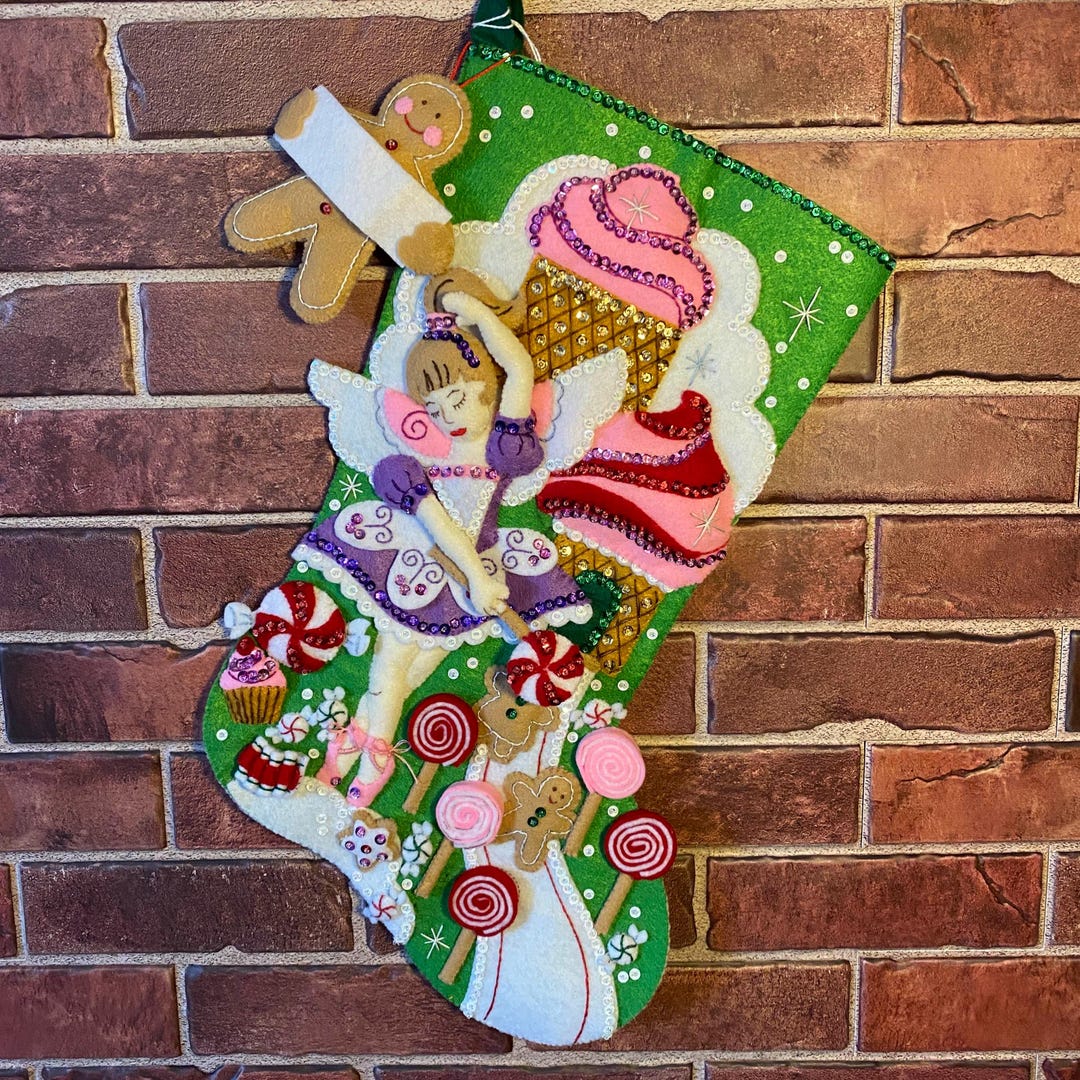 Candy Ballerina Santa Christmas Stocking (hand Stitched!) - Etsy