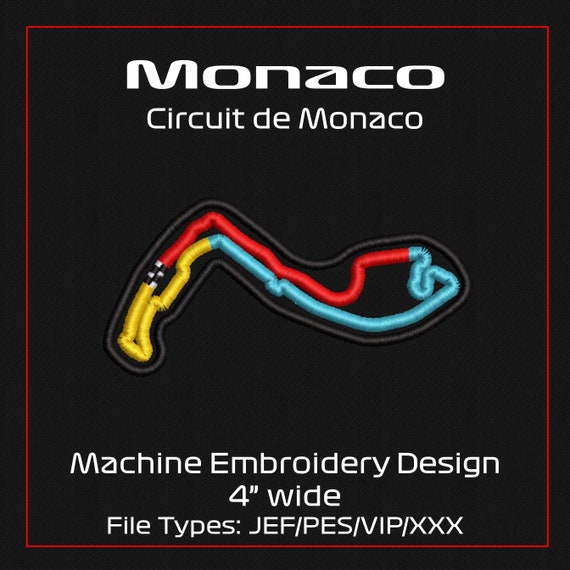 Machine Embroidery Design Monaco Race Track Patch 4 - Etsy