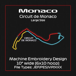 Machine Embroidery Design Monaco Race Track Patch 10 - Etsy