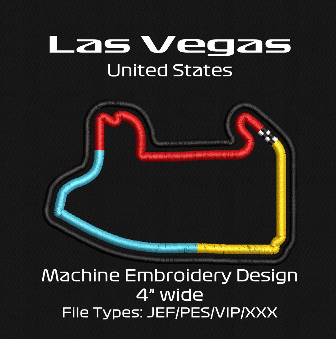 Machine Embroidery Design - Las Vegas Race Track Patch (4" Wide ...