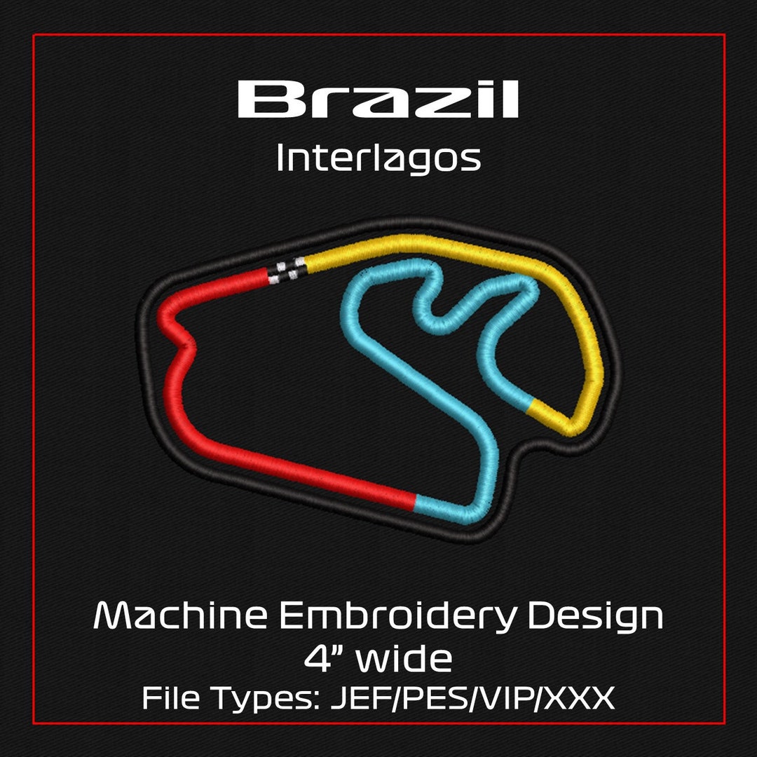 Machine Embroidery Design - Brazil Race Track Patch (4" Wide ...