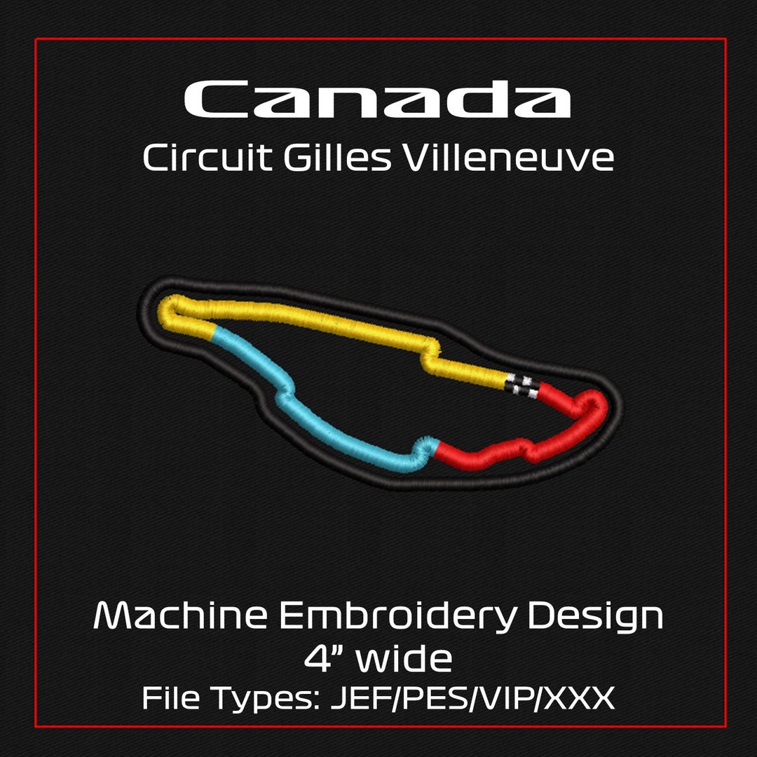 Machine Embroidery Design - Canada Race Track Patch (4" Wide ...
