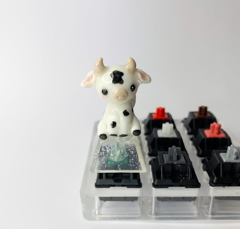Cow Artisan Keycap Keyboard Decor Kawaii Cow Handmade Keycap Animal ...