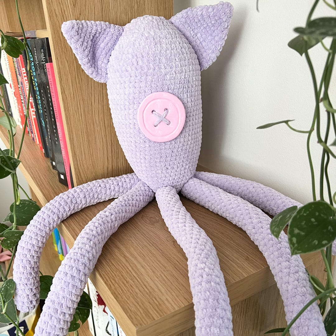 Squid Cat Plush - Amigurumi Squid Plushie - Pastel Colors Squid With ...
