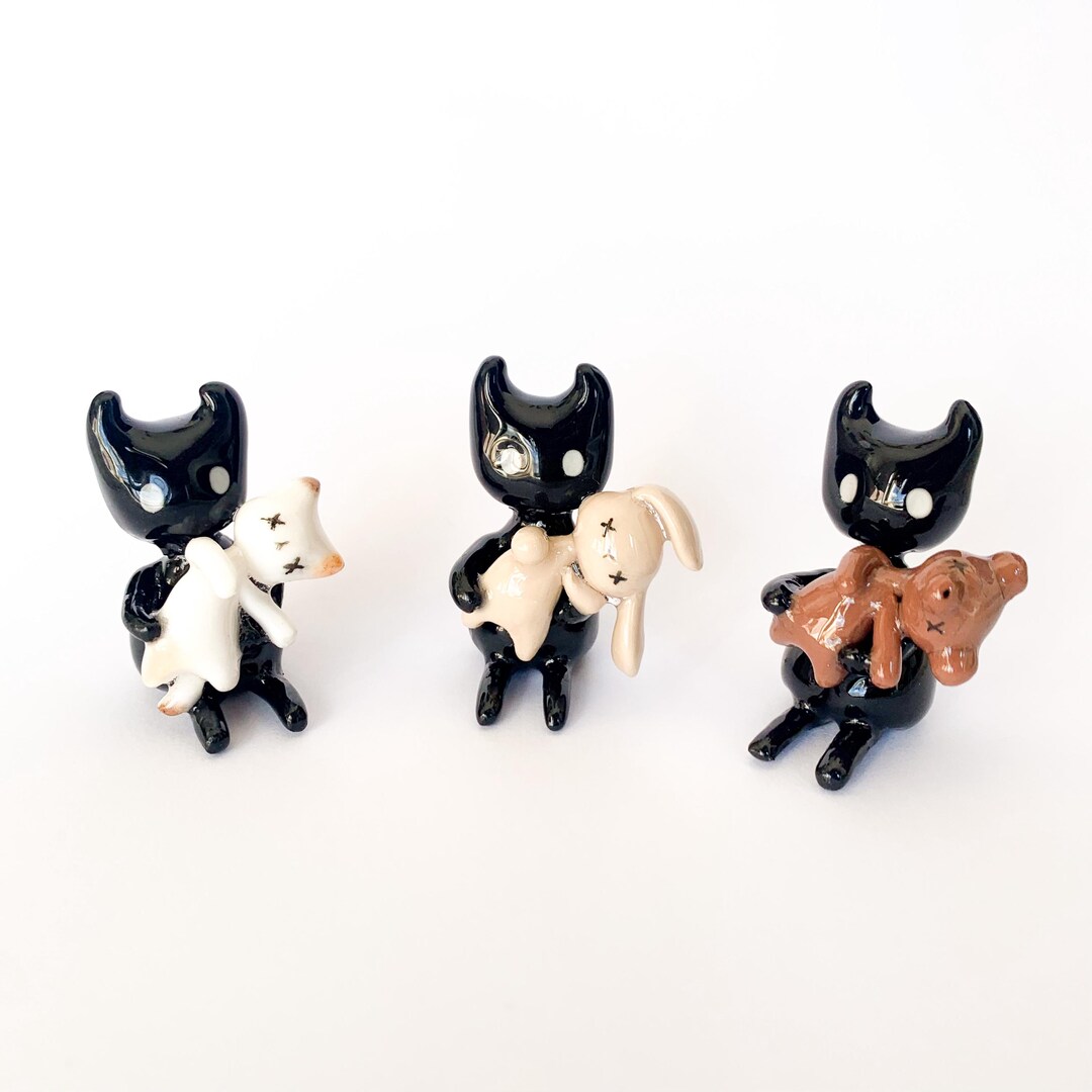 COMFORT SHADOW - Small Decor Figurine Holding a Teddy Bear - Handmade ...
