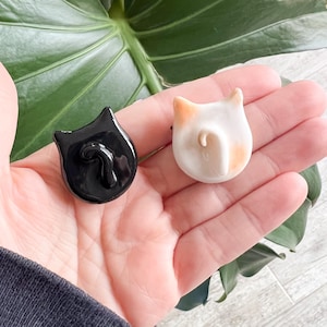 Kawaii Worry Cat Stone: Handmade Polymer Clay Anxiety Reliever - Etsy