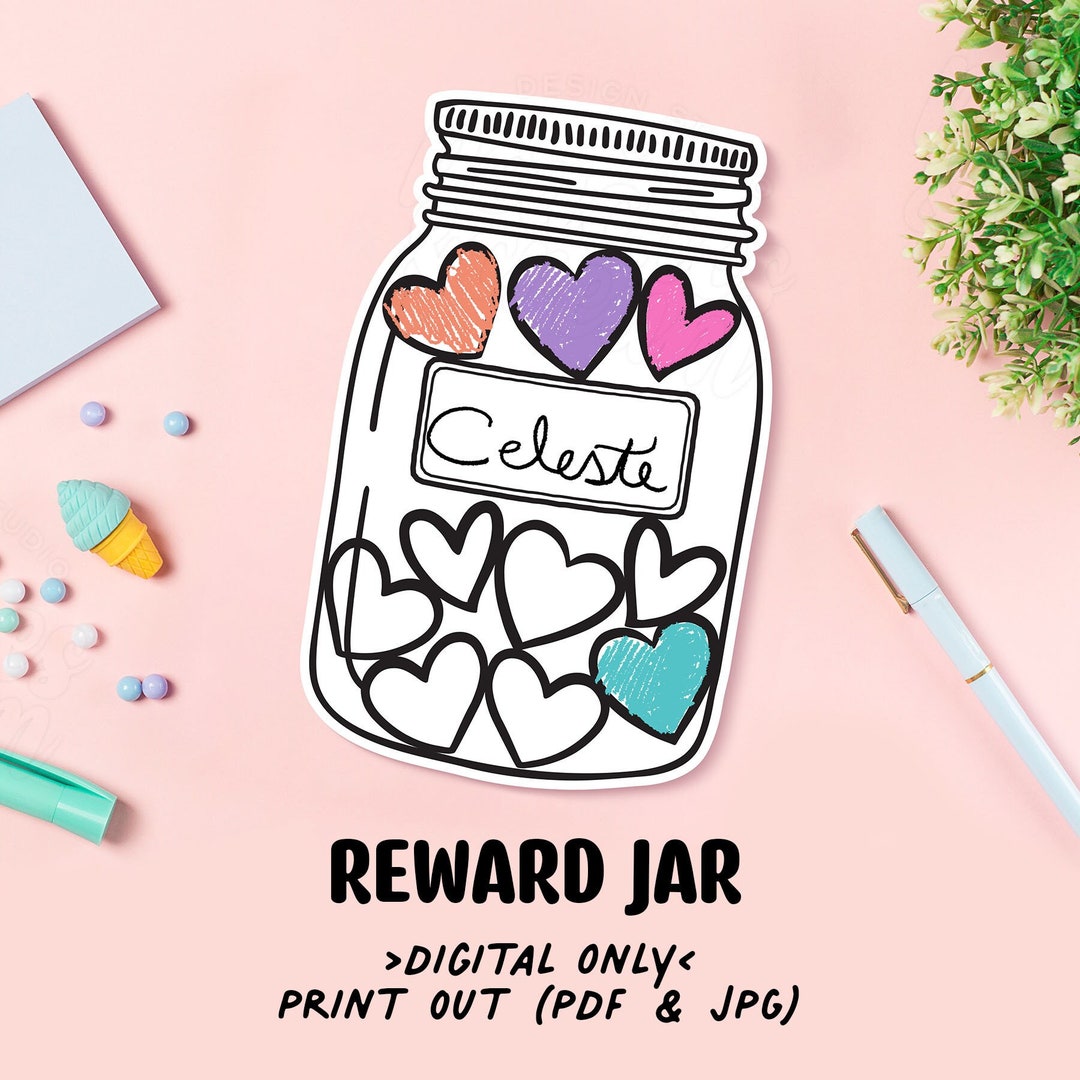HEARTS!! Reward Jar - Digital File Only Print Out - Etsy