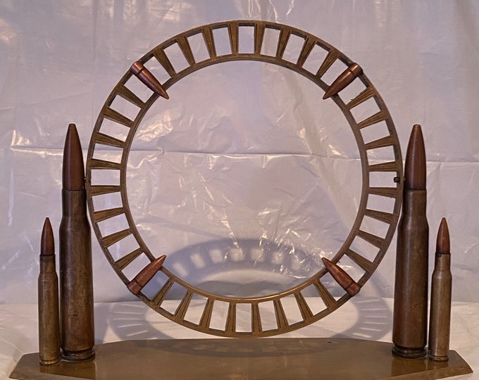 WWII Trench Art Solid Brass Picture or Mirror Frame With Copper Bullet ...