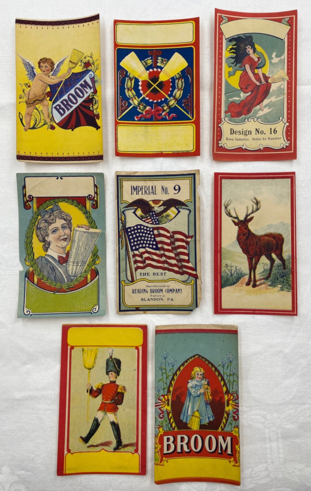 Set of 8 Art Nouveau Unused Humorous Broom Labels - Etsy