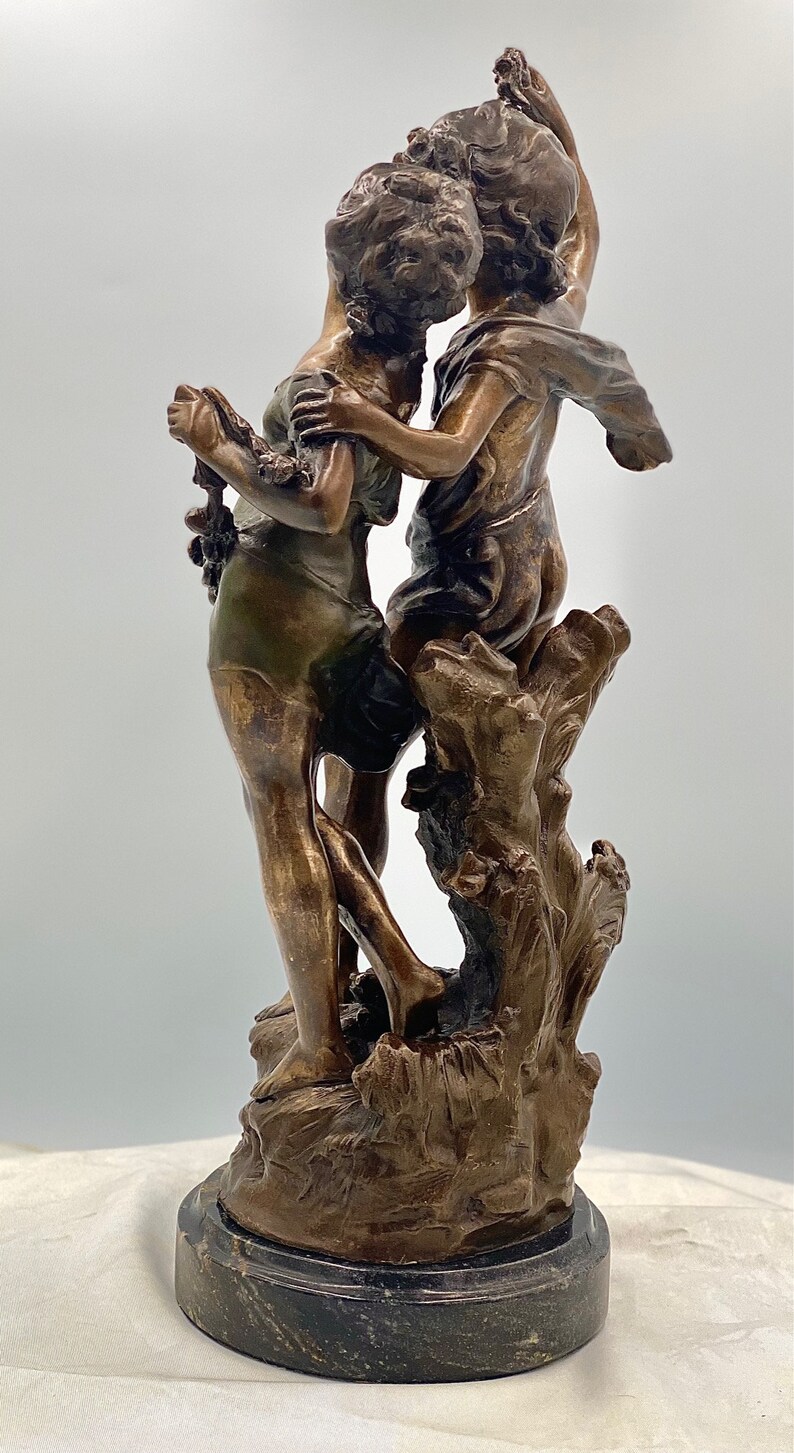 Auguste Moreau Authentic Antique Signed Cast Bronze 'young Lovers' With ...
